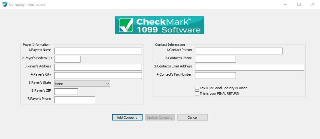 How to Create a New Company in CheckMark 1099 Software - CheckMark Knowledge Base