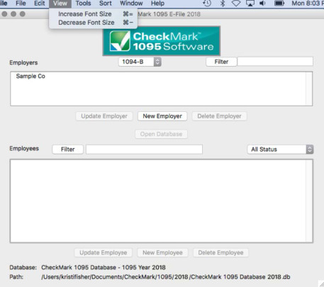 How to Set Screen Font Size in CheckMark 1095 Software - CheckMark Knowledge Base