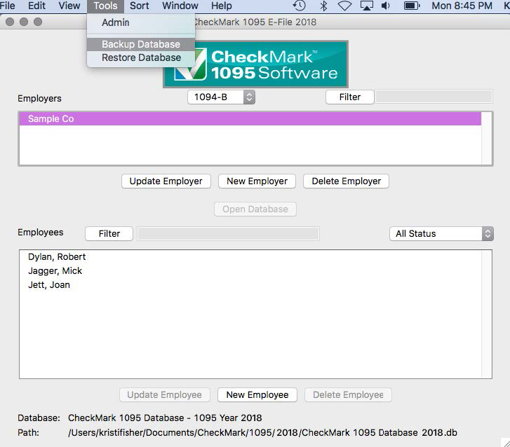 How To Back Up Database Using The Backup Database Command In Checkmark 9073