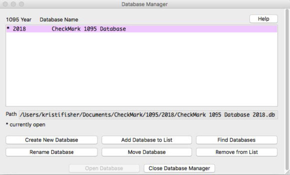 How To Use Database Manager In Checkmark 1095 Software Checkmark Knowledge Base 3485
