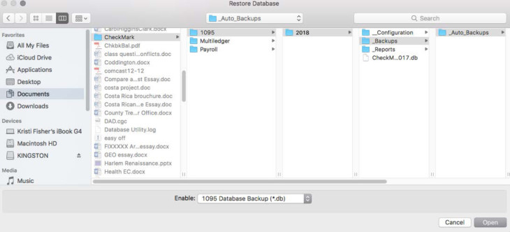 How to Restore Database Using the Restore Database Command in CheckMark 1095 Software