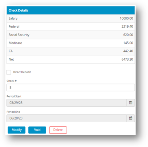 Modify Paychecks in CheckMark Online Payroll