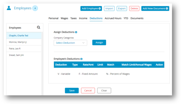 Setting up Employee Deductions in CheckMark Online Payroll