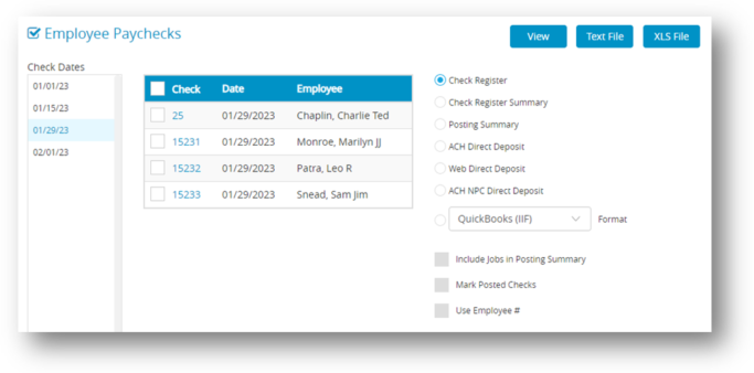 Employee Paychecks Reports in CheckMark Online Payroll